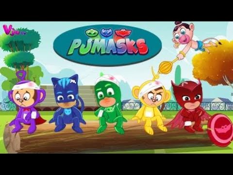 Five Little PJ Masks Jumping On The Bed | Wrong Eyes, Wrong leg, Wrong ...
