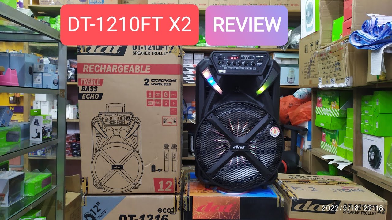 Speaker Bluetooth Karaoke DAT Sery DT-1012FT X2 (Review) - YouTube