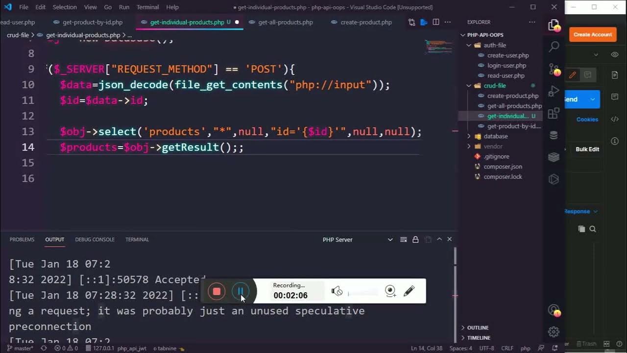 #8 PHP api with jwt || Get Product By Id api || php api with jsonwebtoken - YouTube