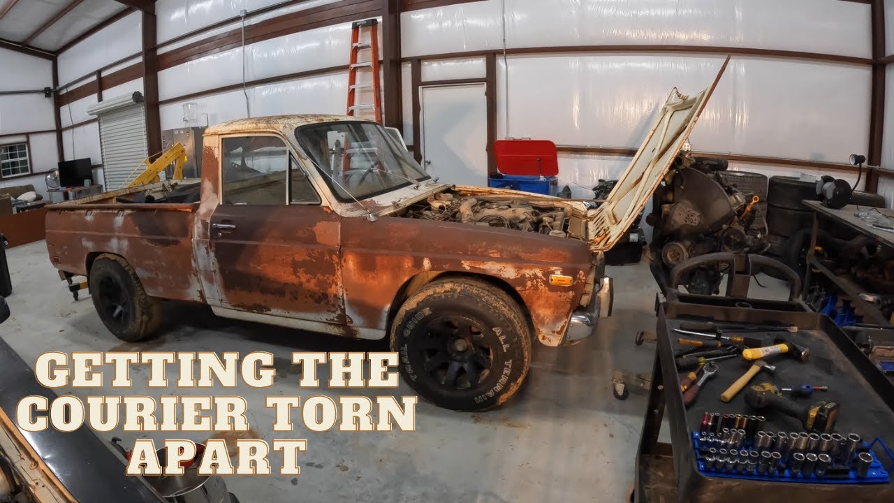 TDI swap on a 1974 Ford Courier: Pulling the old drivetrain! - YouTube