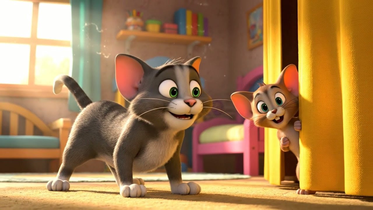 Tom and Jerry Hid Behind the Curtains | Funny Toddler Song | Kids ...