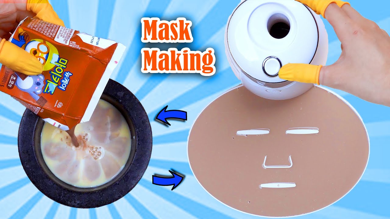 I made a PORORO MILK mask | 뽀로로 밀크 마스크 - YouTube