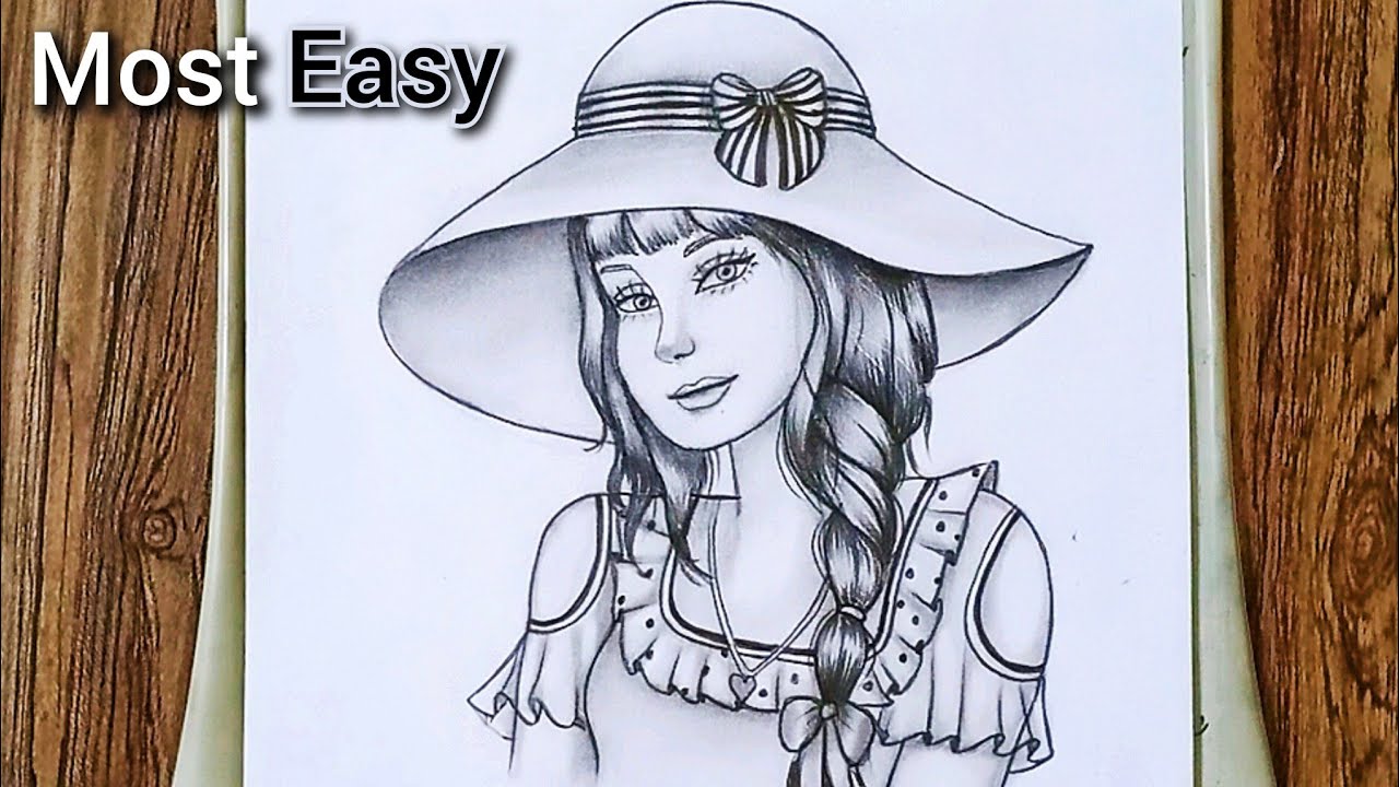 How to draw girl tutorial || A girl with beautiful hair pencil sketch ...