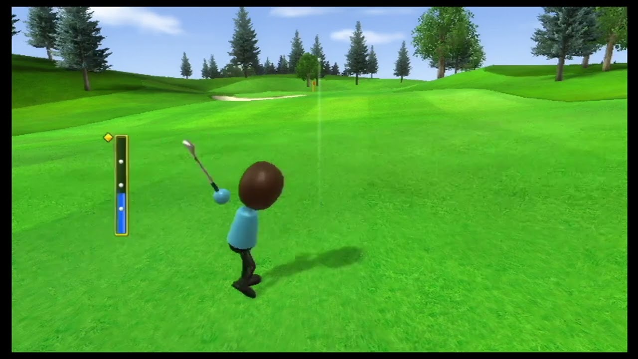 Wii Sports - Golf - Hole 1 - Par 4 - Success regular Chip in Wind: 0 ...