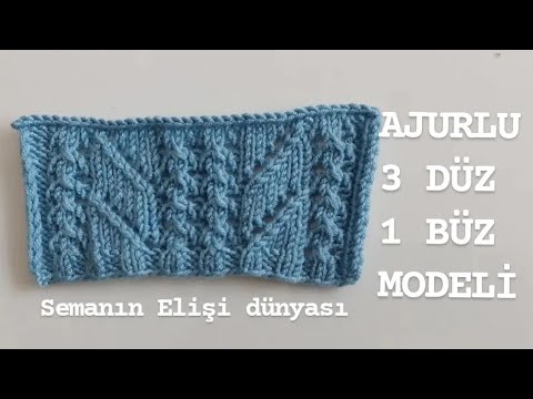 Ajurlu 3 Düz 1 Büz Örgü Modeli #kapuşonluyelek# Kapuşonluhırka# model#örgü#ajur#crochet #kinitting