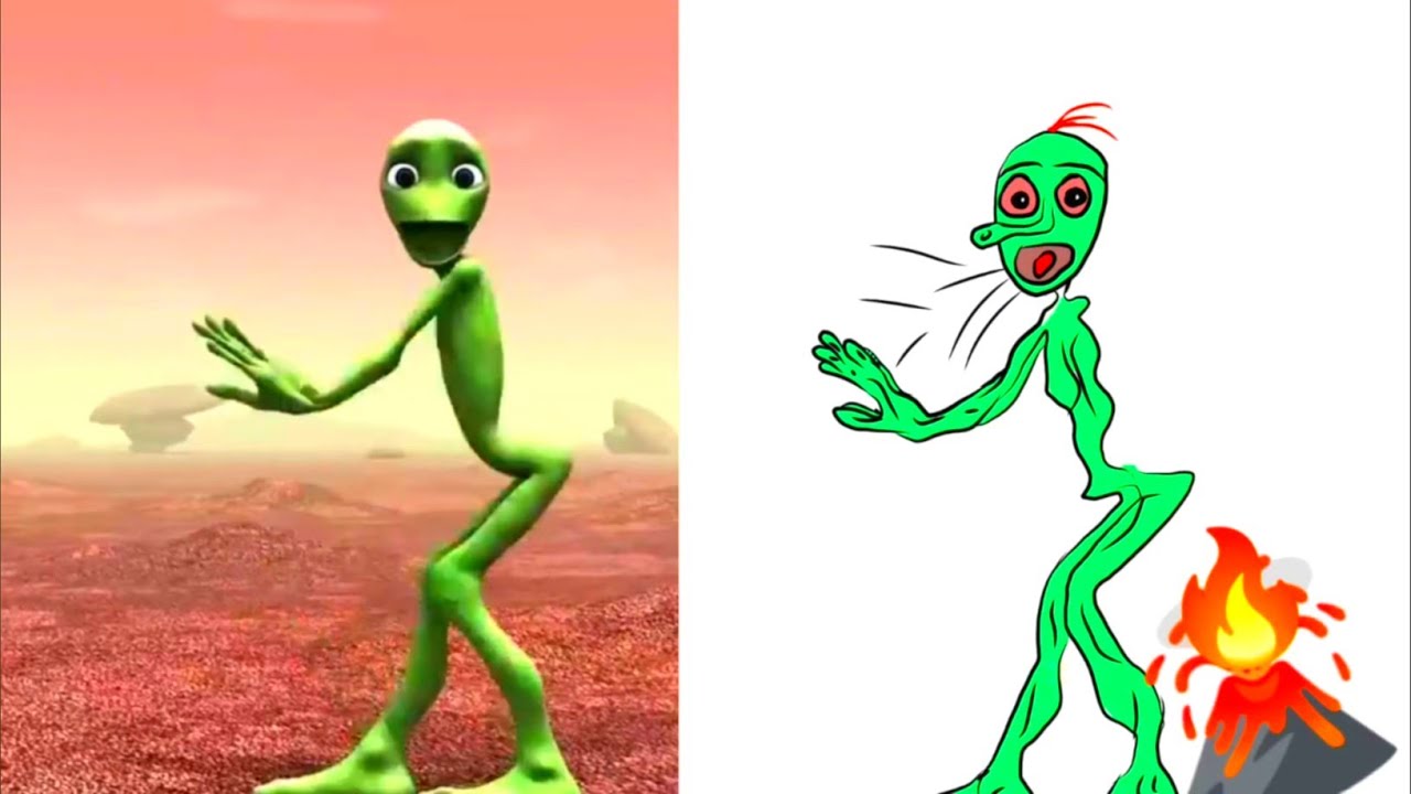 Dami tu cosita song drawing meme || drawing meme video ||alien cartoon ...
