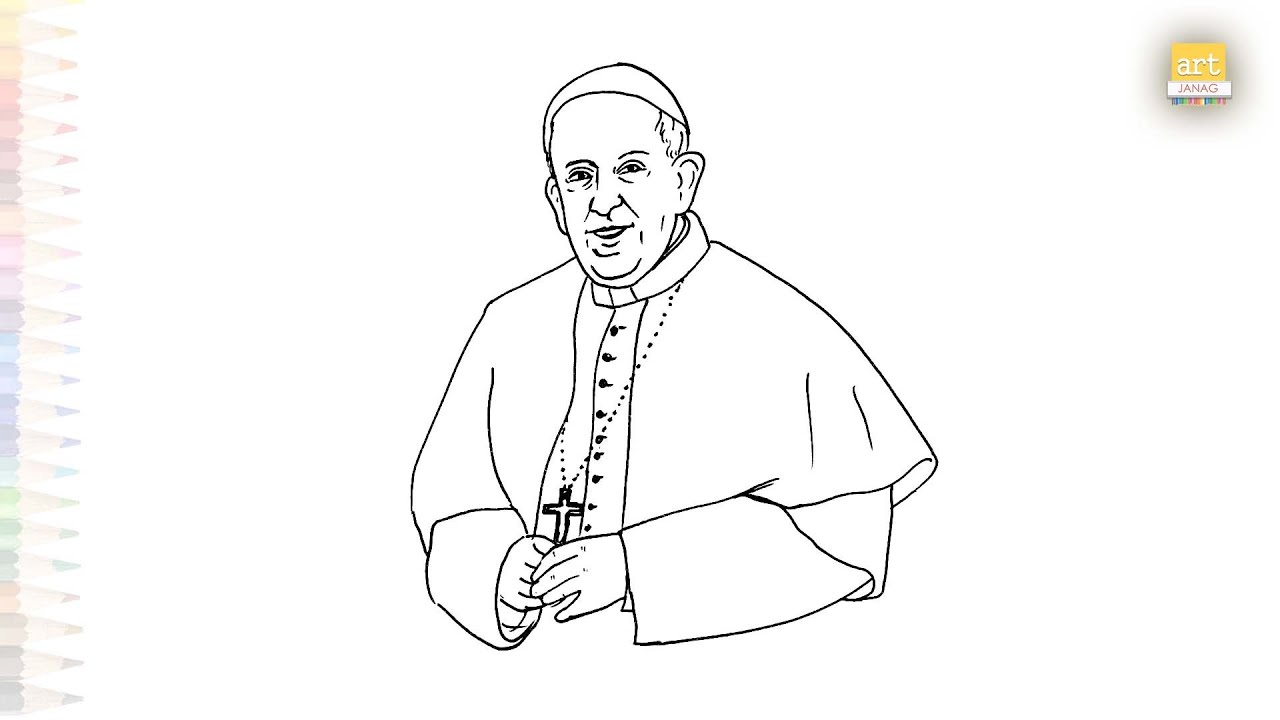 Pope Francis Drawing | Easy face sketches | How to draw Pope Francis ...