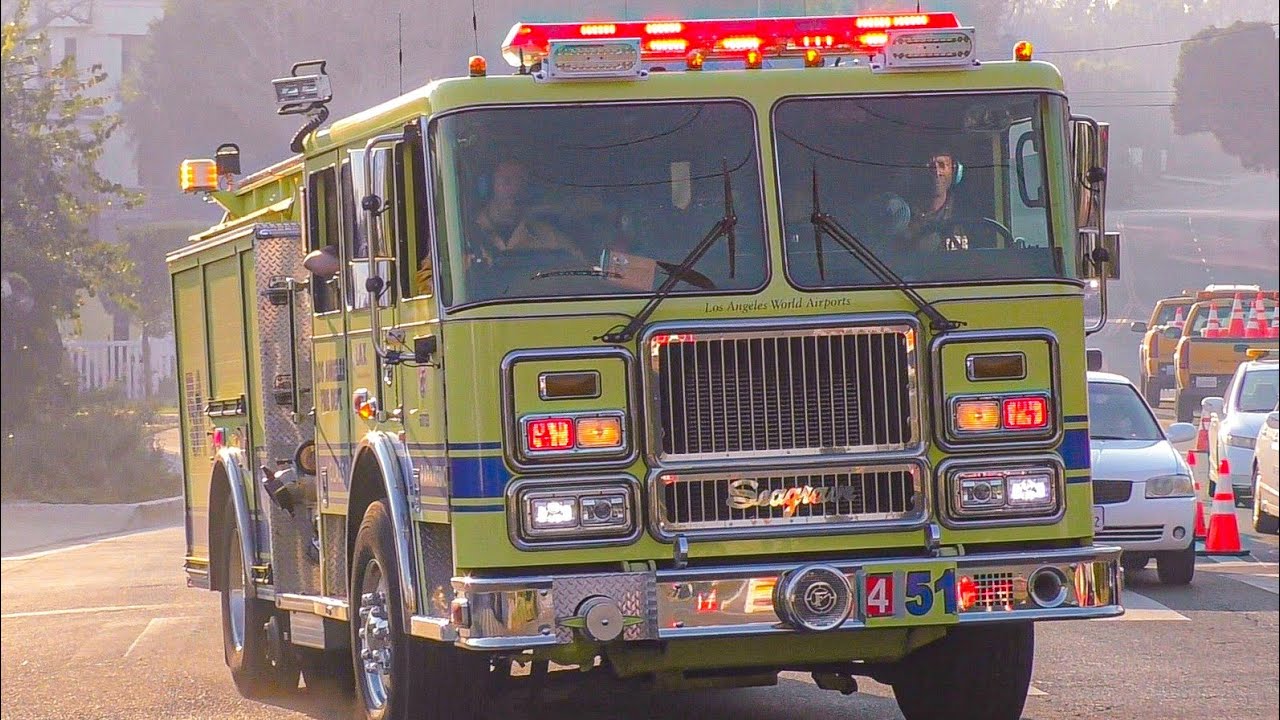 LAFD Engine 451 & Engine 51 Responding - YouTube