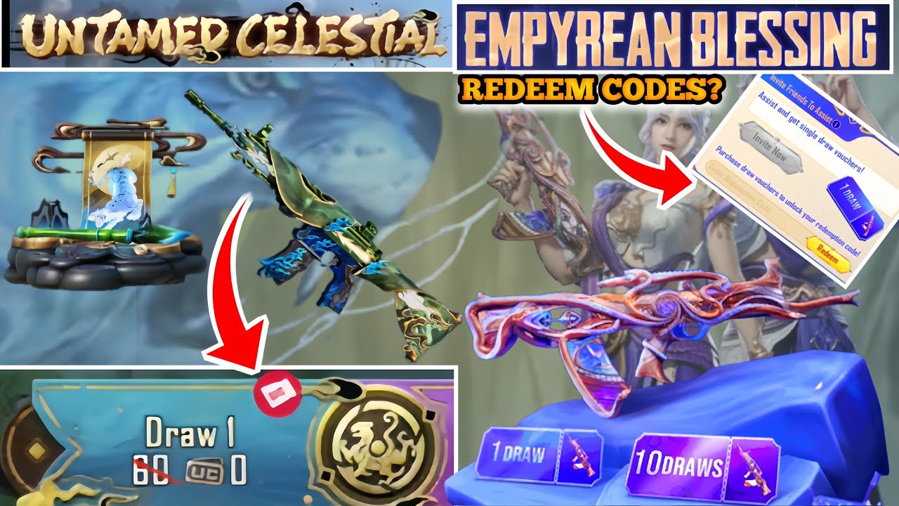😲🫴Empyrean Blessing QBZ Redeem Codes? | Free Spins + Trick for Roaring Immolation M416 🤓| PUBGM ...