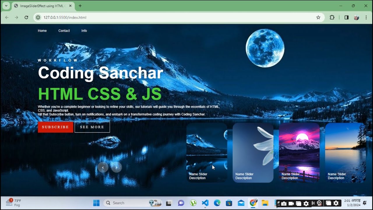 Create an Image Slider using HTML, CSS, and JavaScript - YouTube