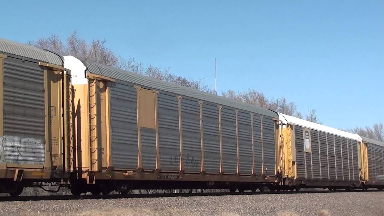 westbound UP autorack train on the UP Pratt Sub 02/24/2015 # 2 - YouTube