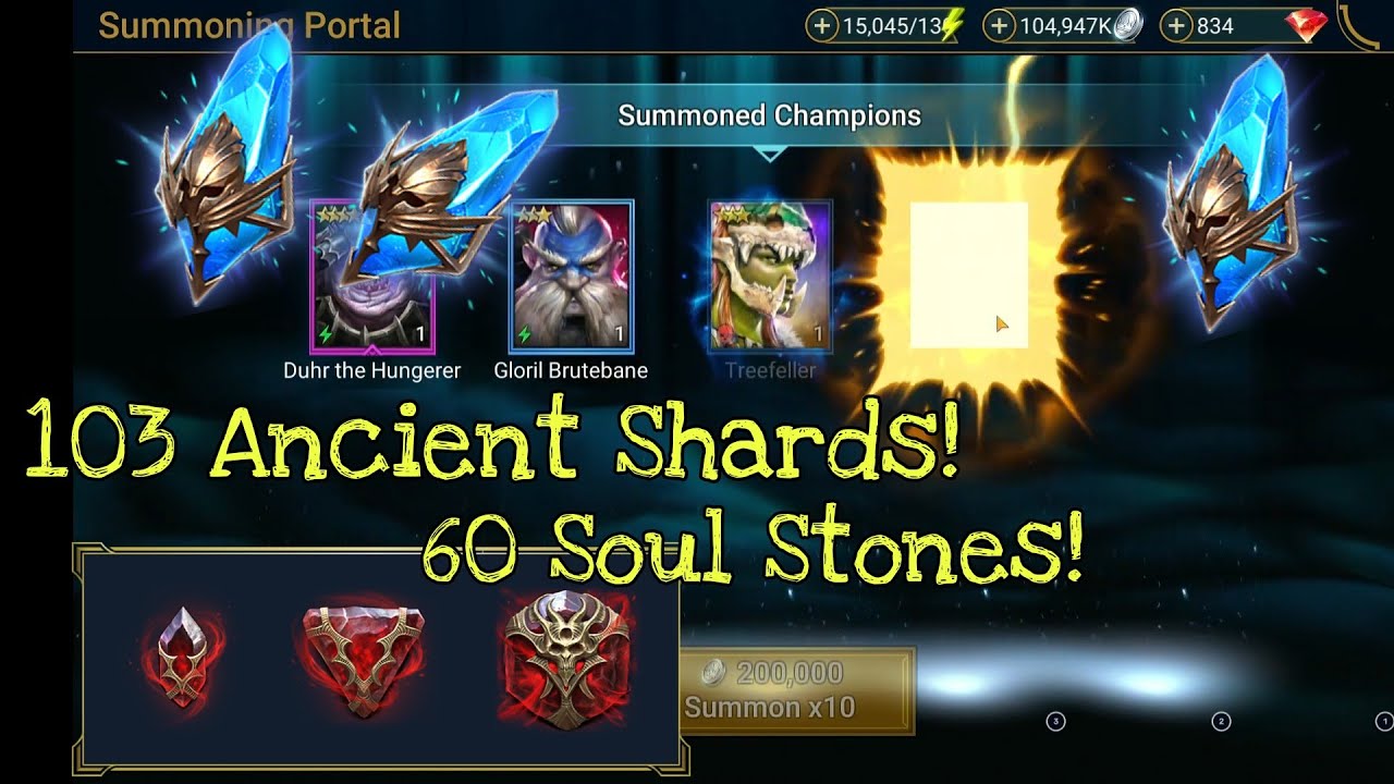 OPENING 103 Ancient Shard And 60 Soul Stones! | Raid Shadow Legends ...