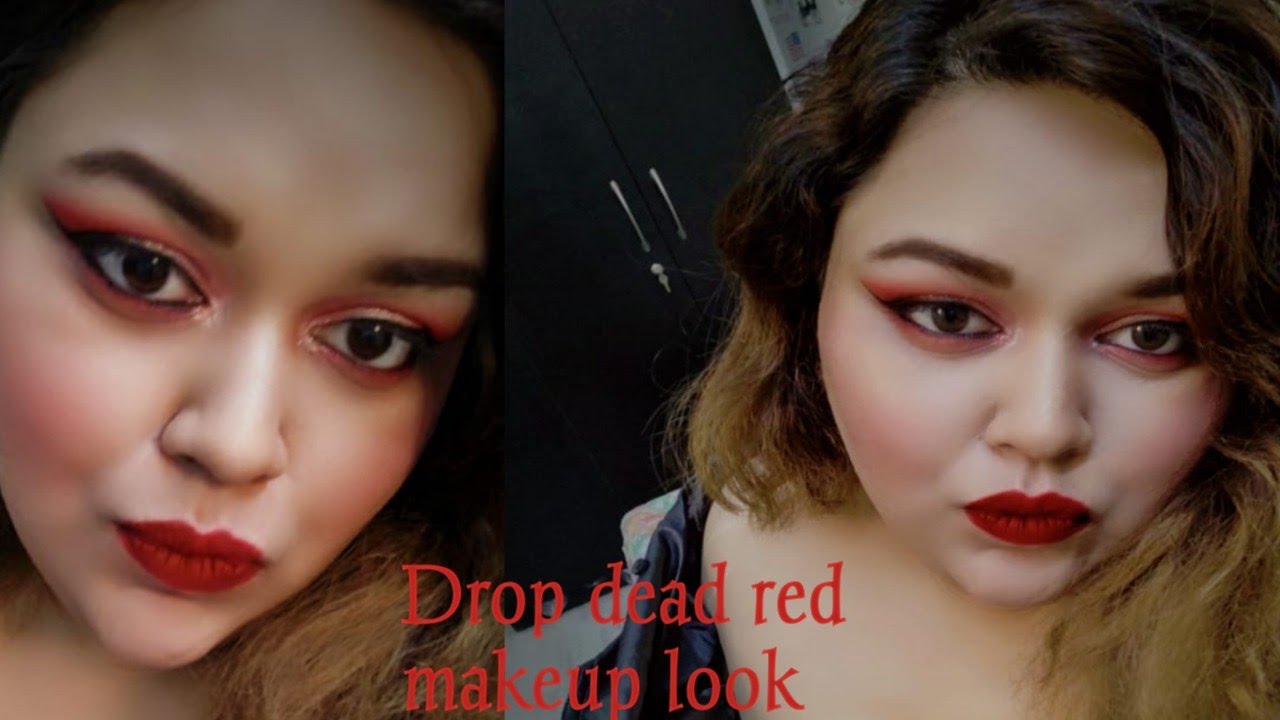 Drop dead Red makeup look 🥰.... - YouTube