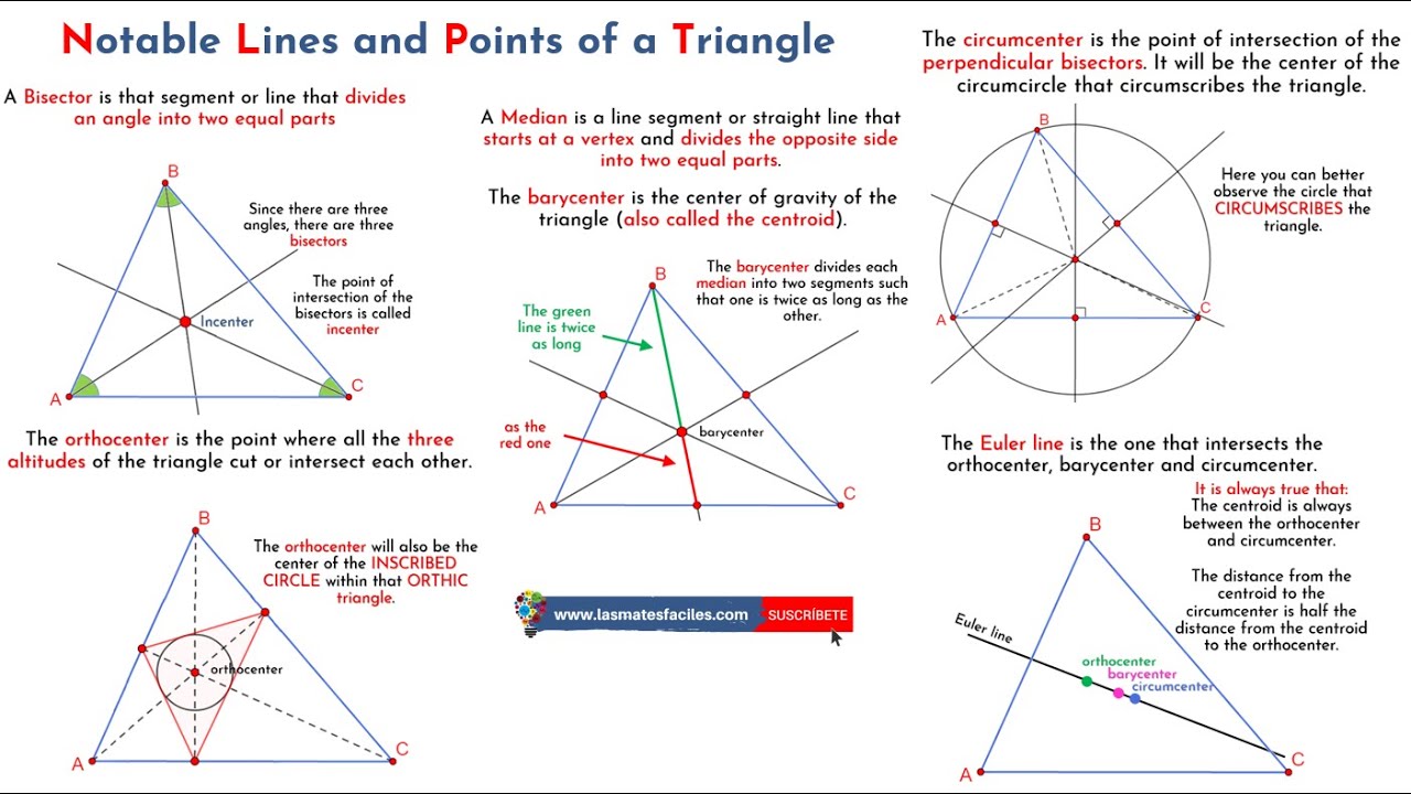 Notable Lines in a Triangle – Angle Bisector, Perpendicular Bisector, Median & Altitude ...