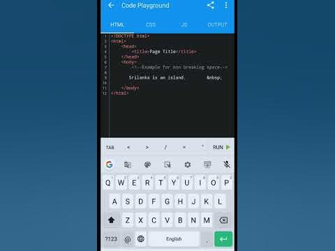 Example for non breaking space in HTML #html #tricks #coding #webdesign #non_breaking_space ...