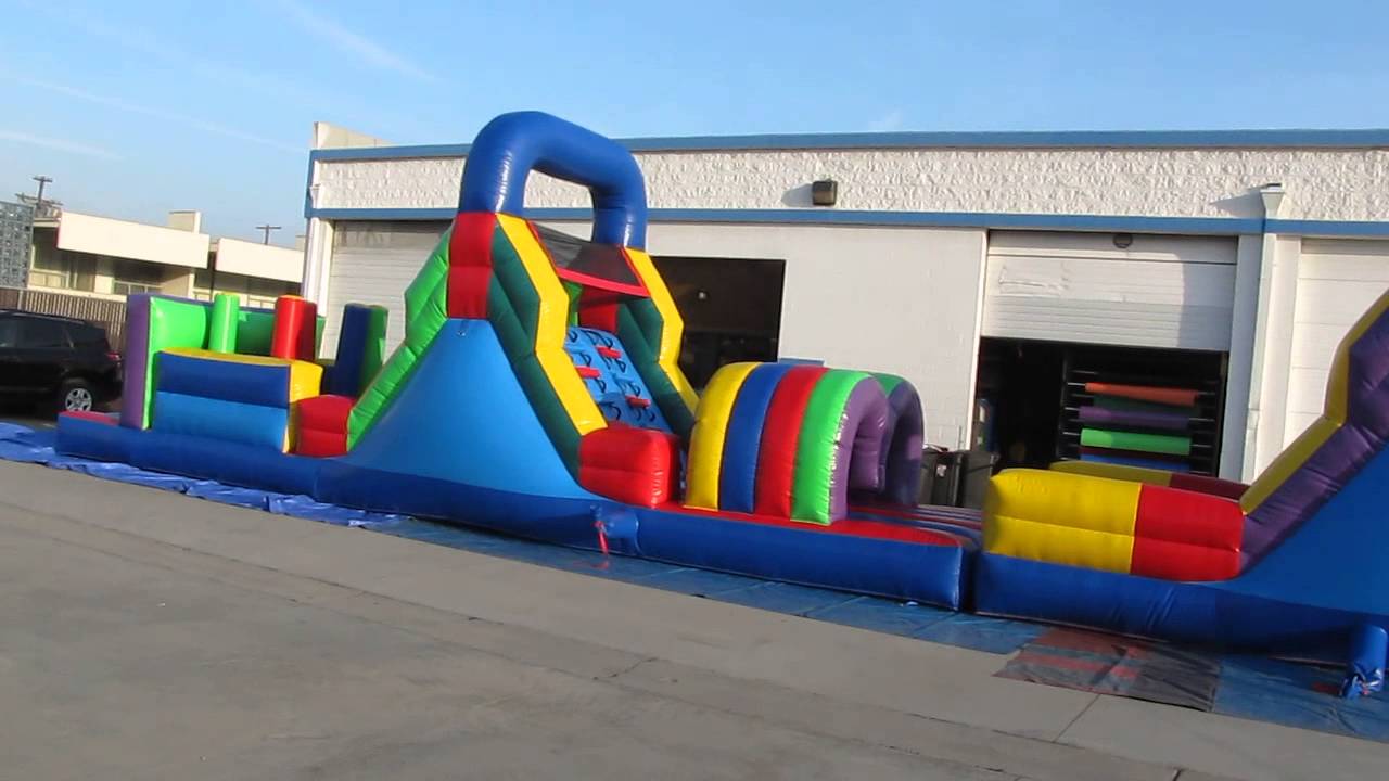 Inflatable 70 FT Obstacle Course By Unique Jumpers For Sale - YouTube