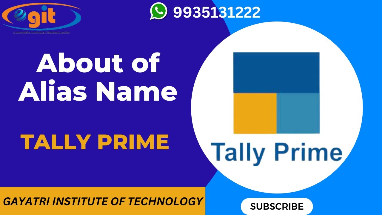 About Of Alias Name In Tally Prime GIT Education YouTube About Of Alias Name In Tally Prime GIT Education YouTube