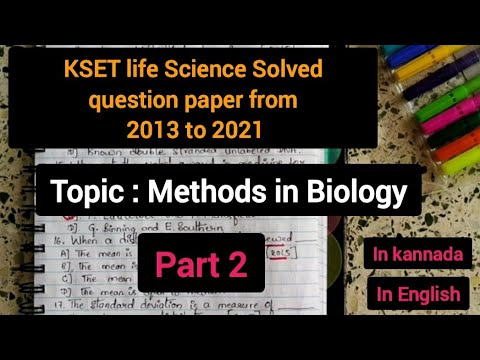 KSET life Science Solved question paper from 2013 to 2021/Methods in ...