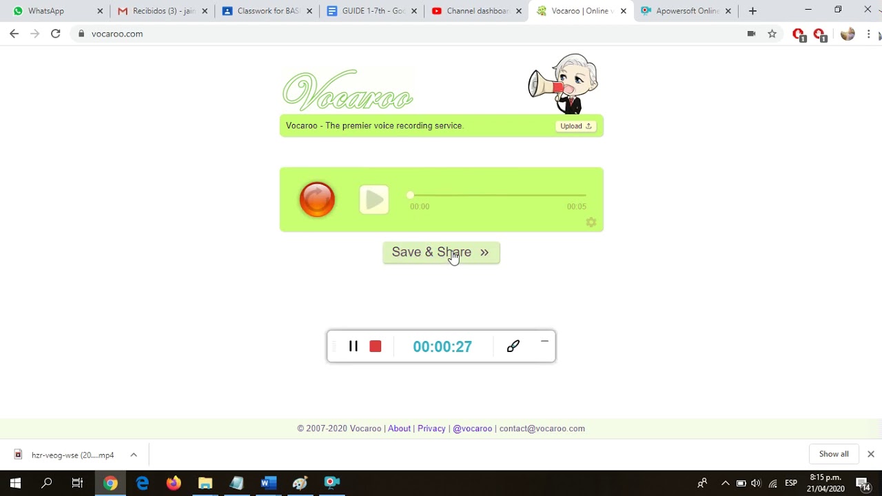 Vocaroo's activity - YouTube