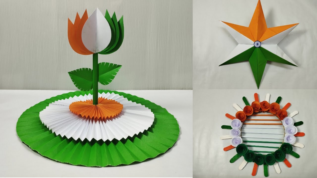 Independence Day Craft Ideas for School | Tricolour Craft Ideas | Paper ...