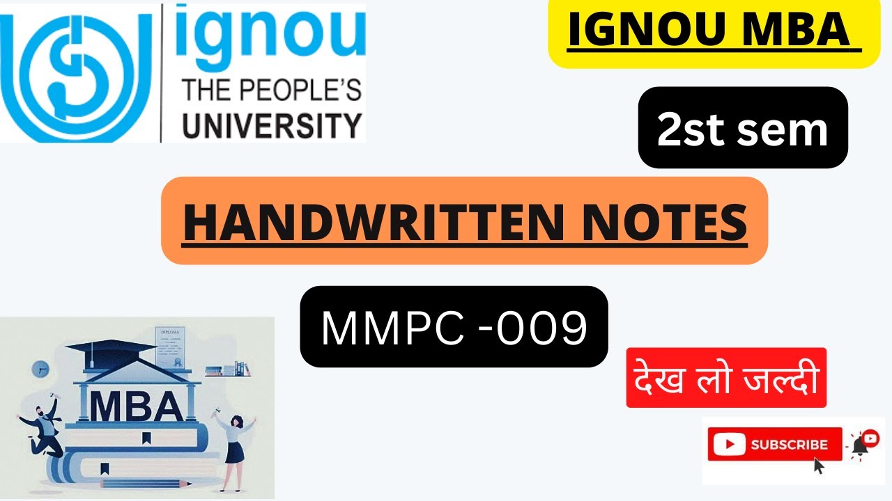 𝗠𝗠𝗣𝗖-009 HANDWRITTEN NOTES /देख लो जल्दी #ignou_mba #mba #ignou_mba # ...