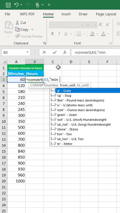 Convert minutes to hours in excel - YouTube