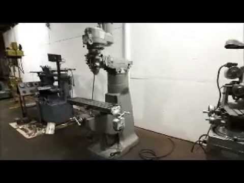 Bridgeport Mill with Power Feed and Riser - YouTube