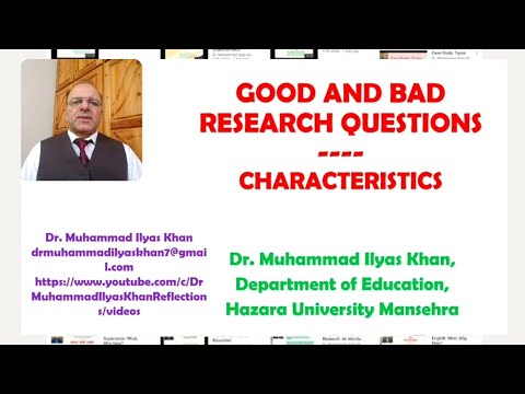 Research Questions Characteristics: Good and Bad - YouTube