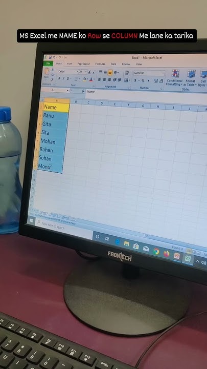 MS Excel me NAME ko Row se column me lane ka tarika #excel #computereducational # ...