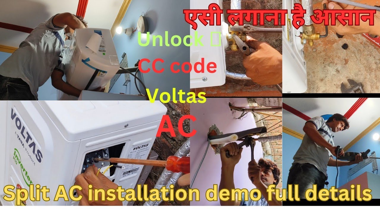 split AC installation demo full details unlock voltas split AC outdoor ...