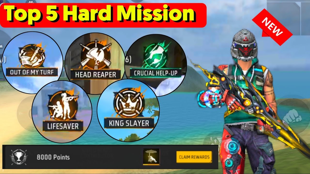 Top 5 Hard Mission Free Fire | How To Complete Achievement Mission Free ...