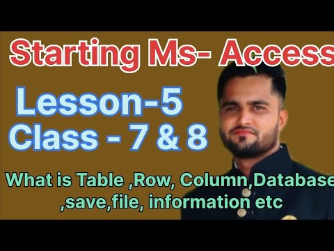 Starting MS- Access| what is Table| What is database| lesson 5 questions and answers class 7&8 ...