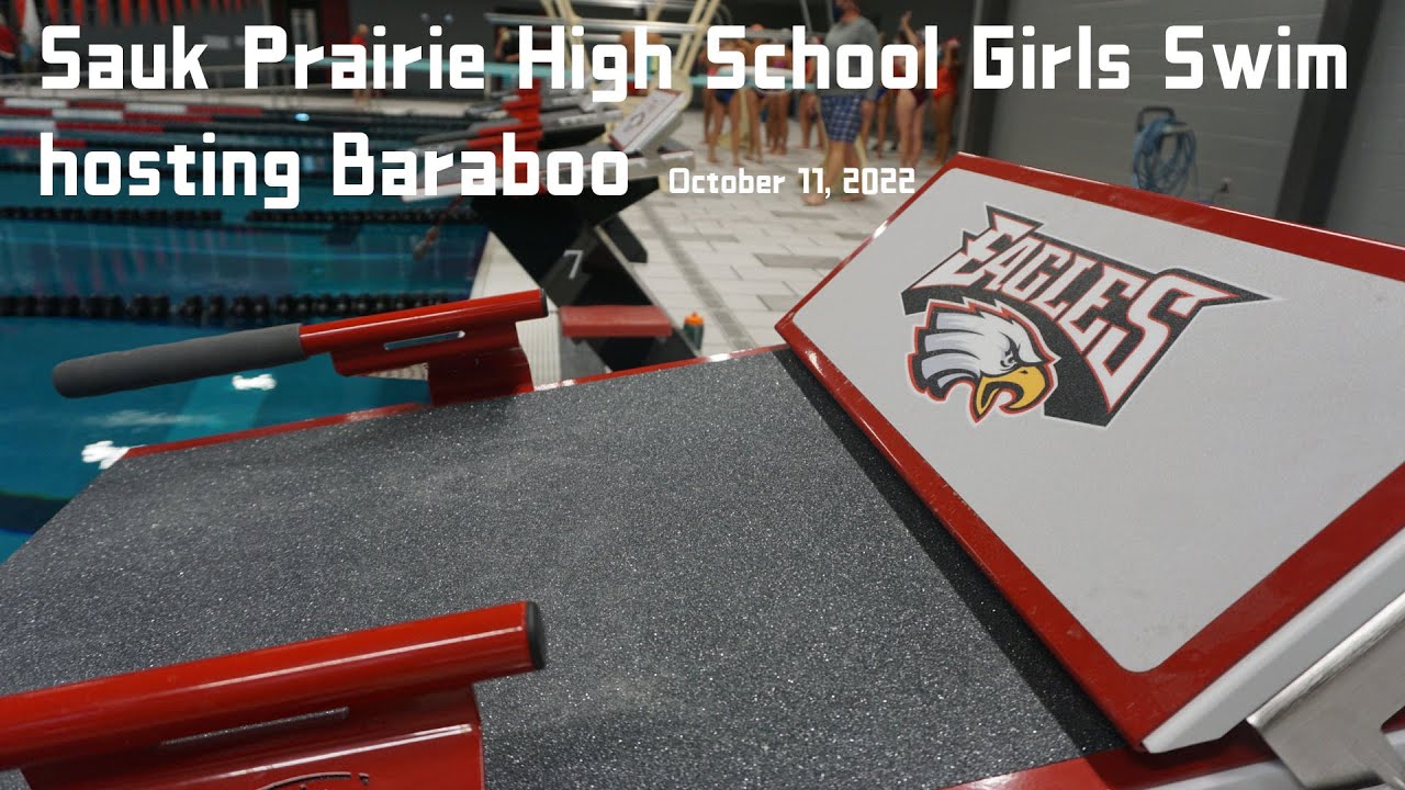 Sauk Prairie High School Girls Swim Team hosting Baraboo - YouTube
