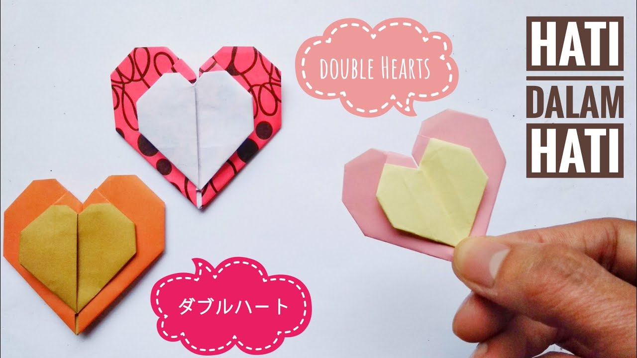 How to Make Origami Heart in Heart 💗 (Double Hearts) (Hadi Tahir) - YouTube