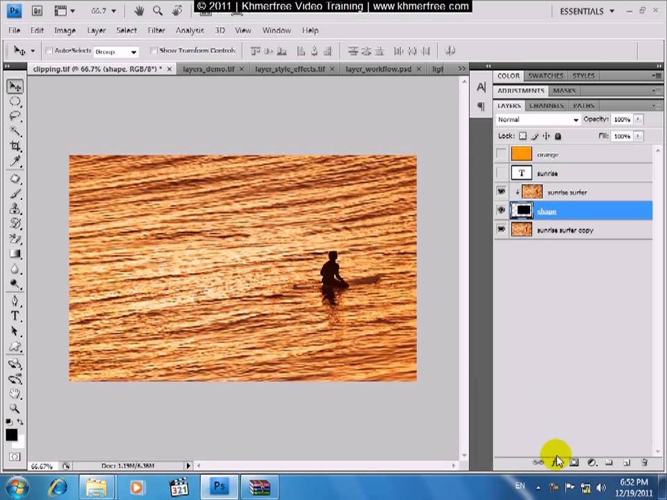 Adobe Photoshop Tutorial Creating a Clipping Mask YouTube - YouTube
