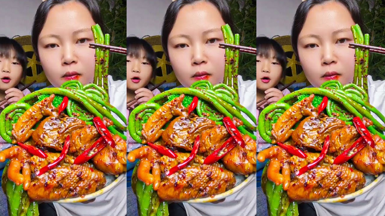 Rural Chinese Food Eating Show | Spicy Oyster & Braised Chicken Feast 🔥 ...