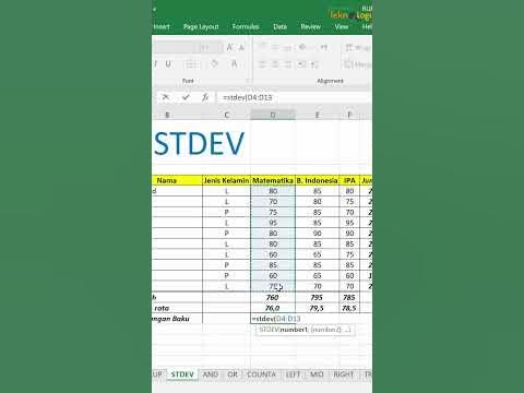 rumus cepat standar deviasi excel #shorts #excel #exceltutorial - YouTube
