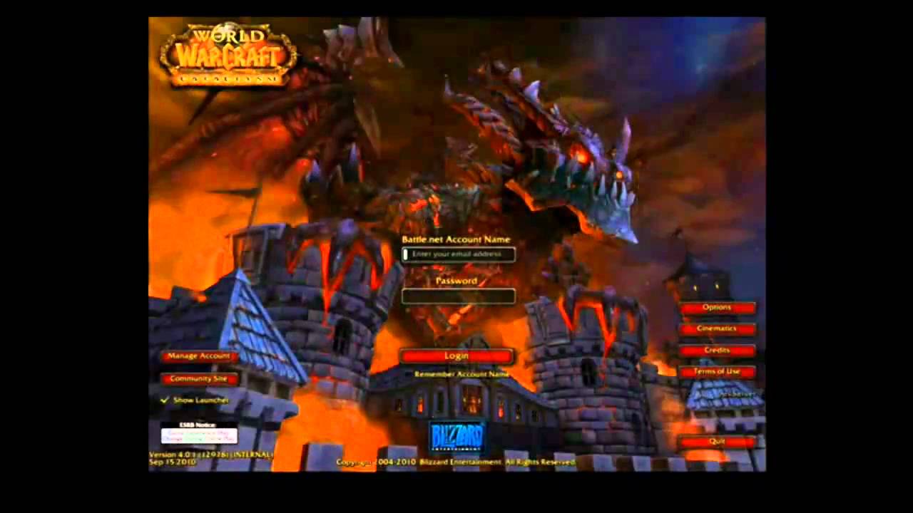 Cataclysm Art: Login Screens und finale Login Screen - YouTube