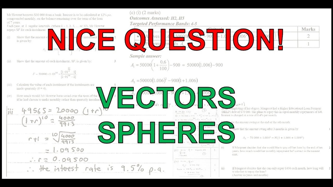 HSC Year 12 Extension 2 (4U) - Nice Question! - Vectors - Spheres - YouTube