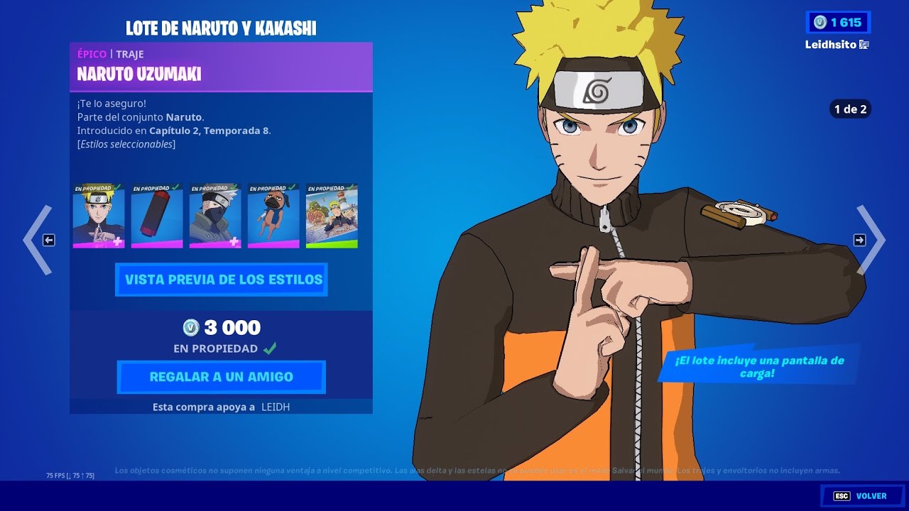 VUELVEN SKINS DE *NARUTO* NUEVA TIENDA FORTNITE HOY 10 DE NOVIEMBRE ...