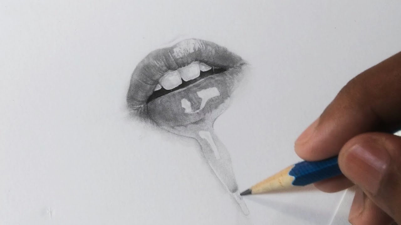 Glossy Honey Lips Drawing Tutorial - step by step || Rajib Manna Arts ...