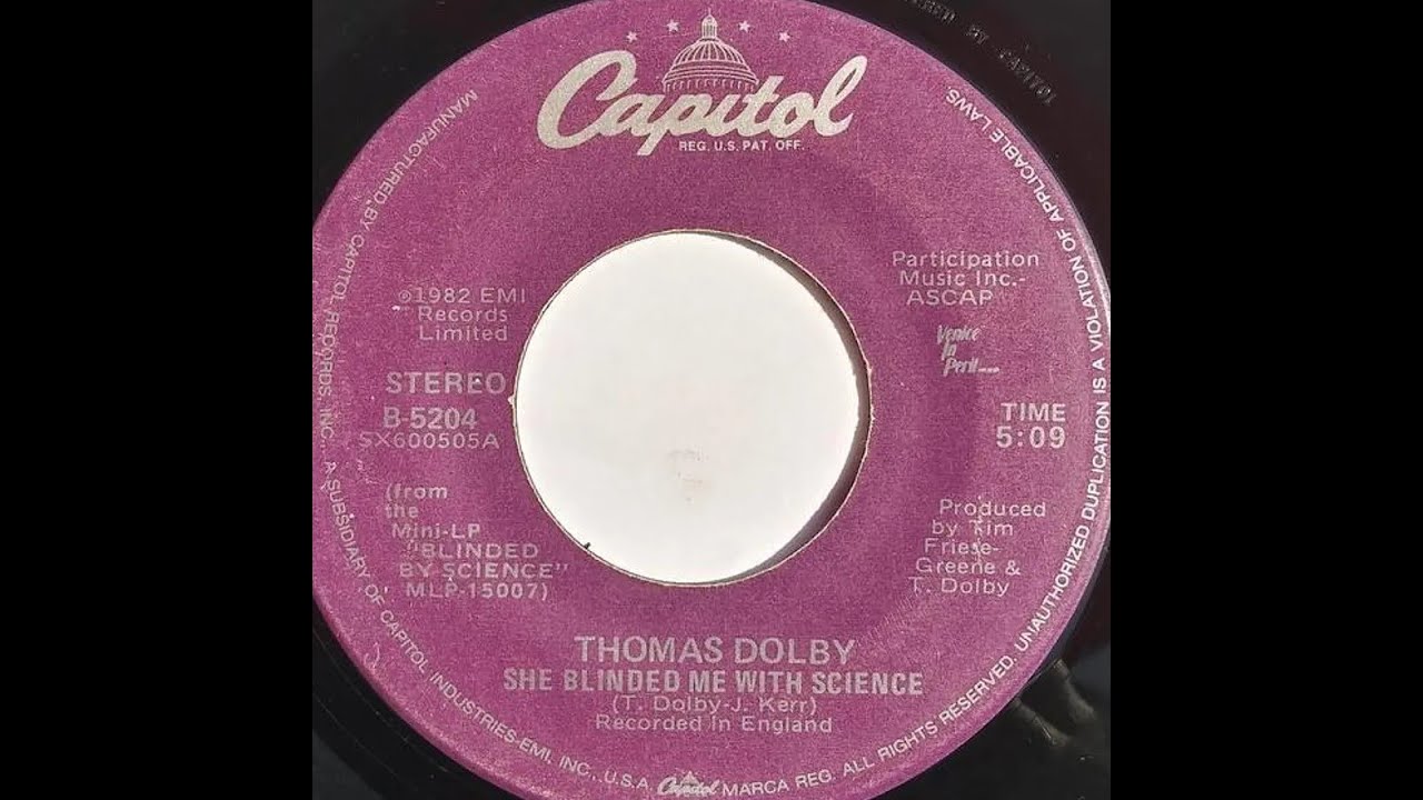 SHE BLINDED ME WITH SCIENCE - Thomas Dolby - 1982 - ORIGINAL - YouTube ...