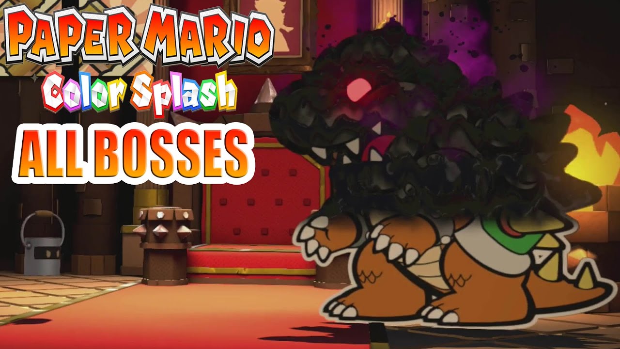 Paper Mario Color Splash All Bosses + Gamepad Capture - YouTube