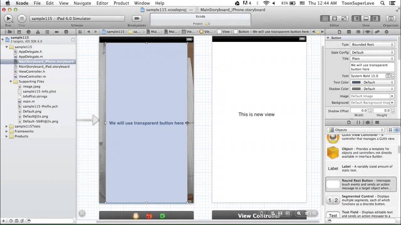 How to make ImageView Clickable / Transparent Button in iOS5| iPhone ...
