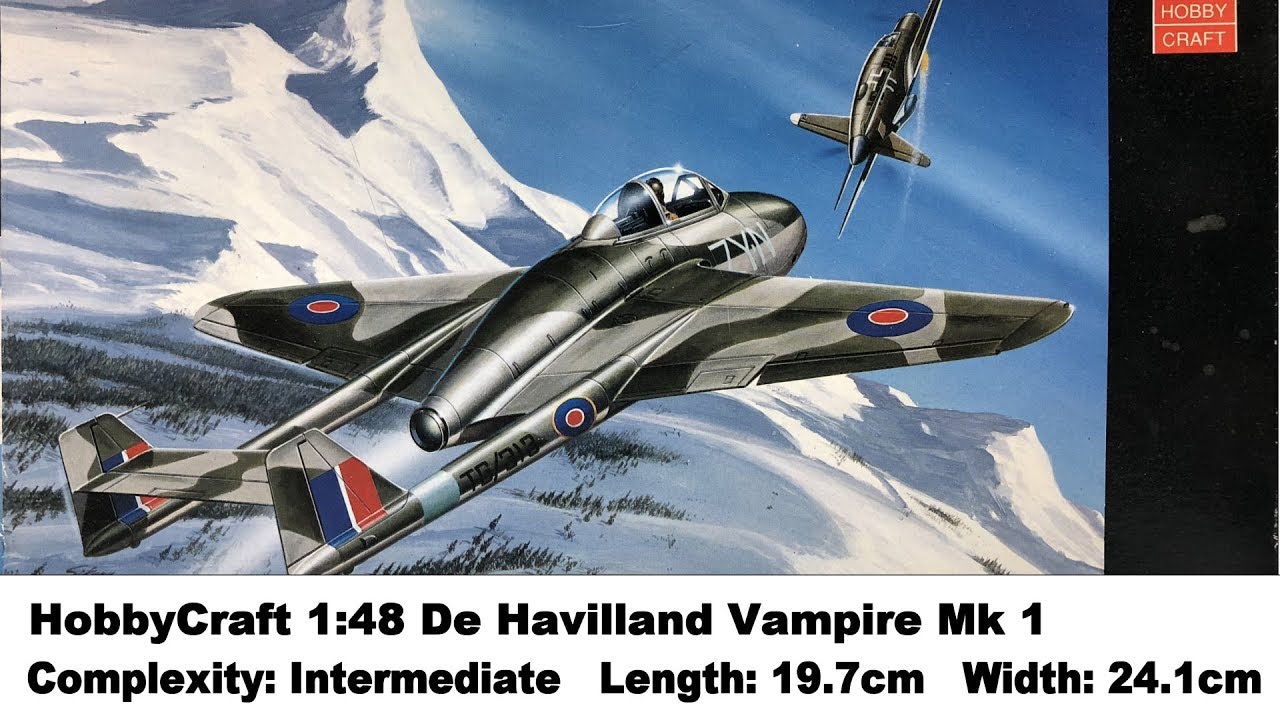 HobbyCraft 1-48 De Havilland Vampire Mk.I Kit Review - YouTube