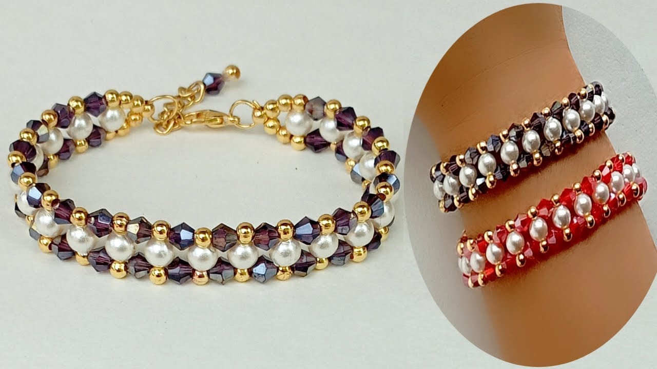 How to make easy beaded bracelet || Easy bracelet making at home ...
