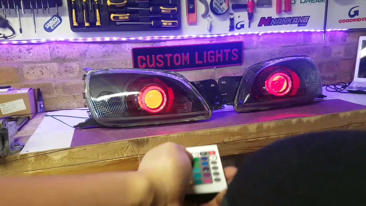 Fiesta mk5 custom headlights - YouTube