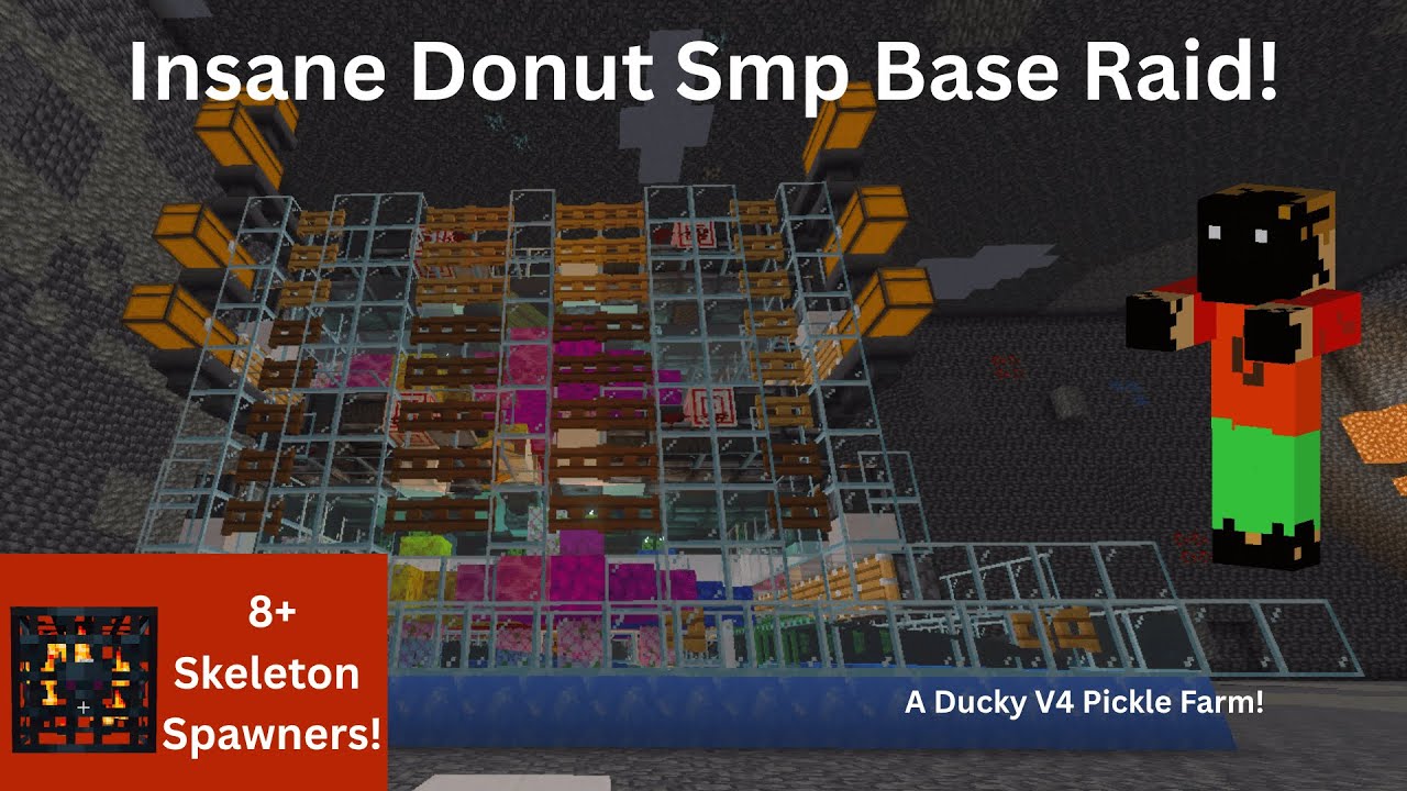 Base raid on the Donut Smp! Insane Ducky V4 pickle Farm with tons of ...