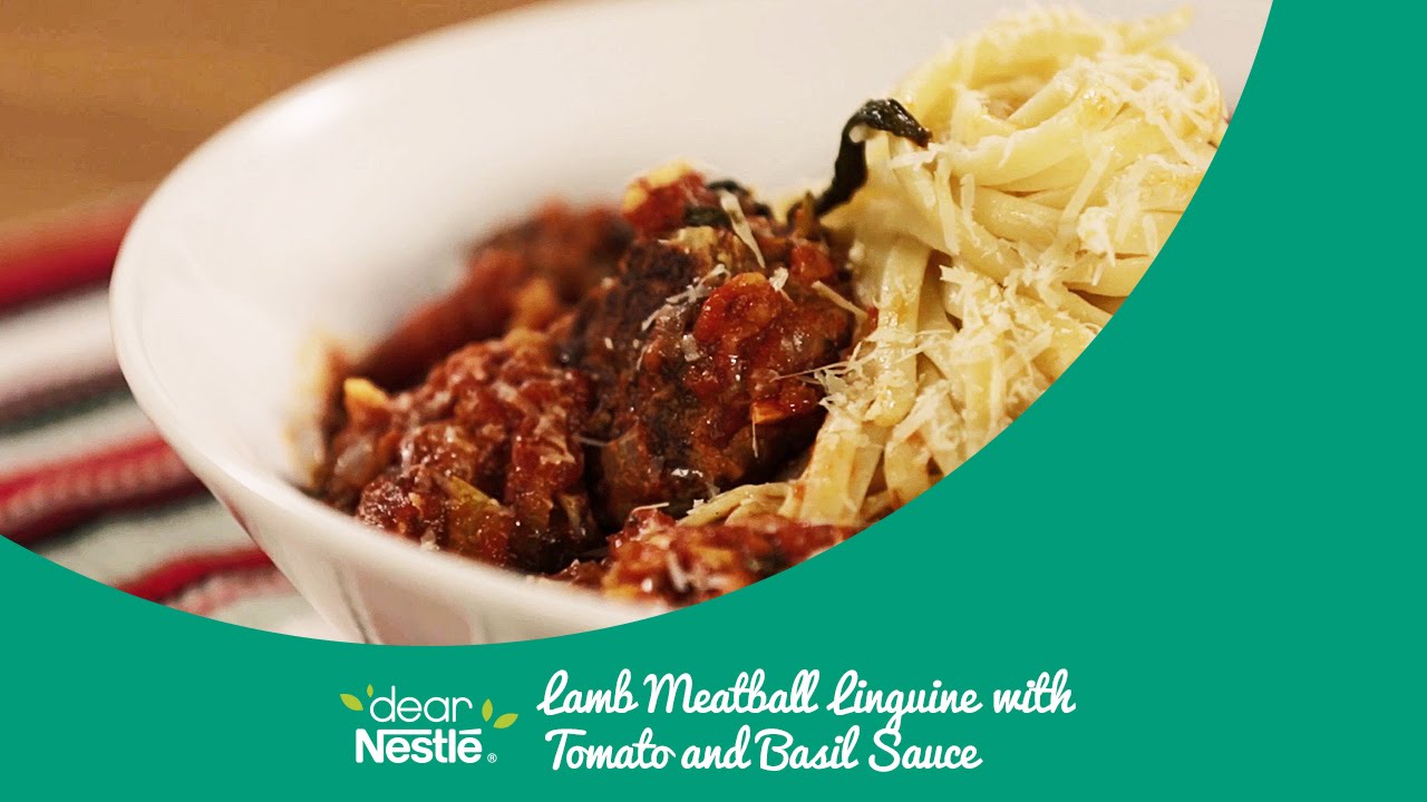 Lamb Meatball Linguine With Tomato And Basil Sauce Youtube