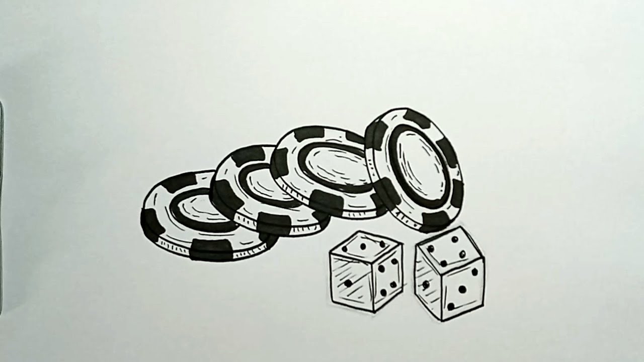 How to Draw Casino Dice And Chips - YouTube
